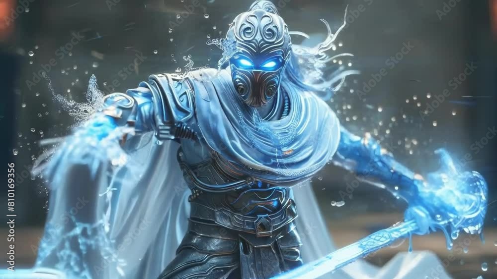 High-Tech Armored Knight with Liquid Dynamics Stock Video | Adobe Stock