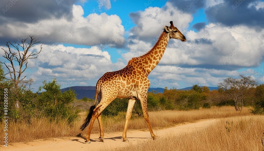 south african giraffe giraffa giraffa giraffa or cape giraffe walking ...