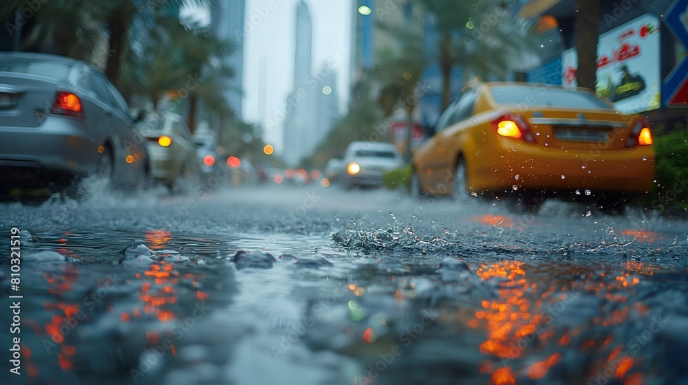 View Of The City Flooded Streets During Rain, City Street in the Rain ...