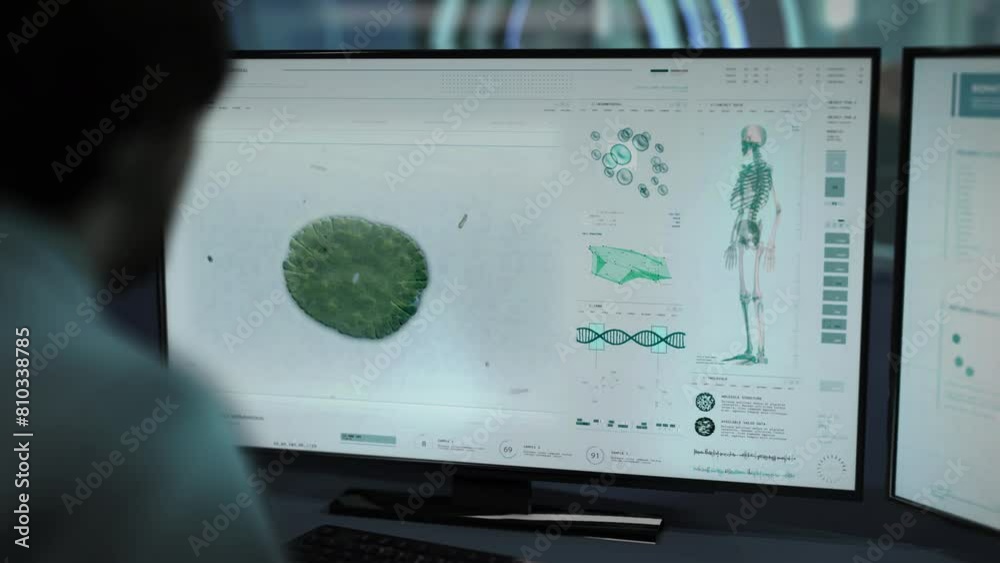 Microscopic Bacteria Study By A Doctor At A Medical Laboratory ...