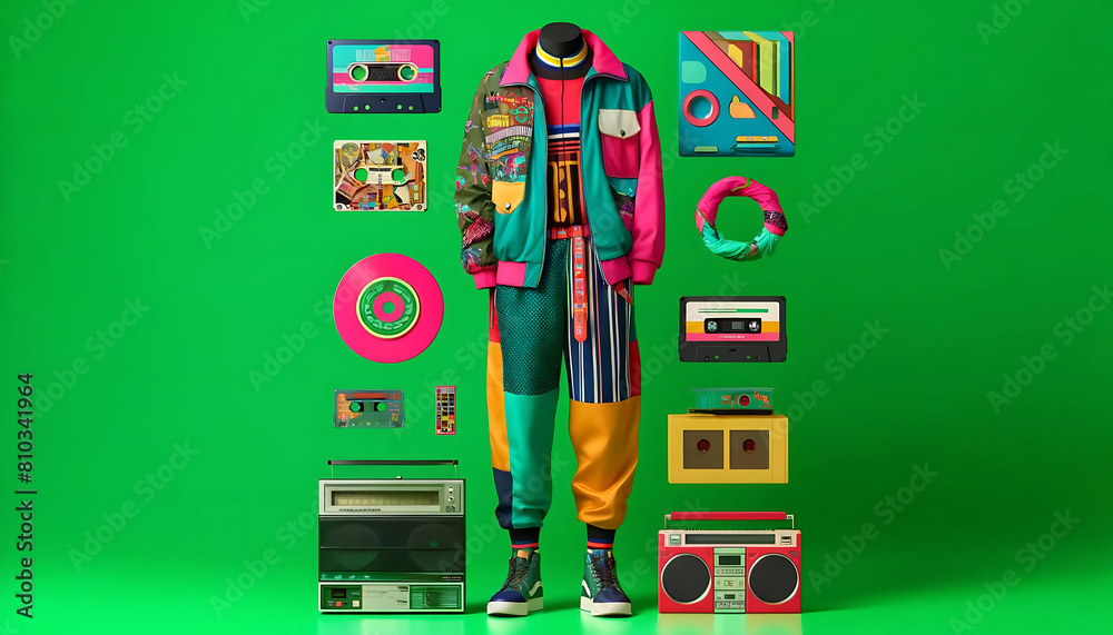 Storied images from the 1990s, equipment such as Cassette tape player ...