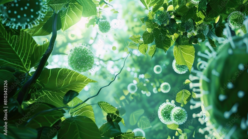 scenery background trees, holograms of large, microscopic animals, tree ...