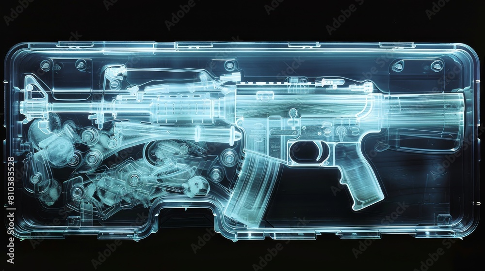 Intricate X-ray scan showing a smuggled weapon cleverly hidden in a ...