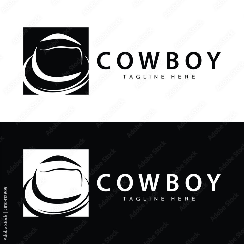 Cowboy hat logo vector hat illustration line texas rodeo cowboy ...