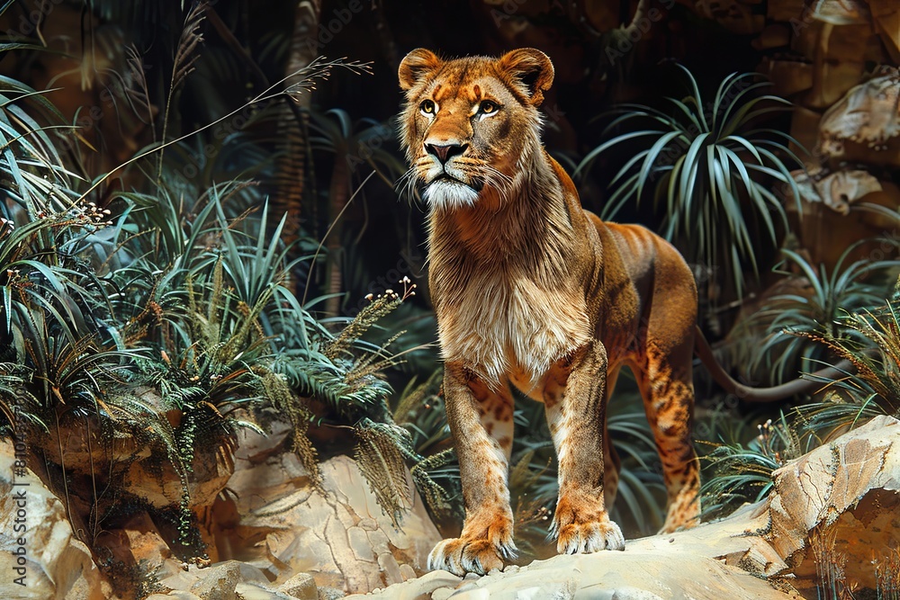 Realistic Majestic Lion Digital Painting: King of the Jungle in its ...