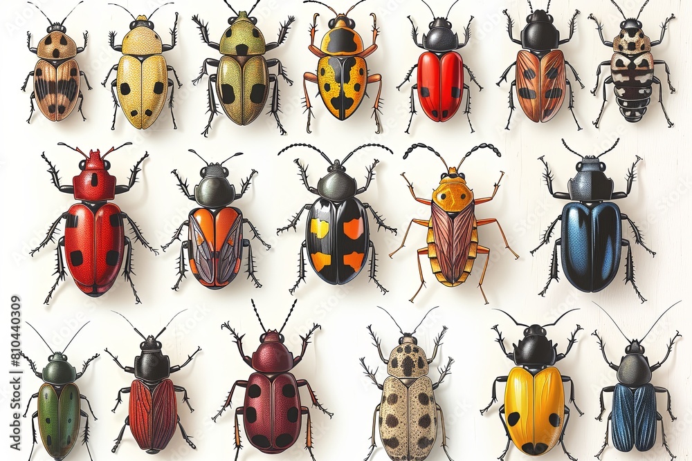 Insect Variety: Hand-Drawn Clipart Collection of Bugs and Beetles Stock ...