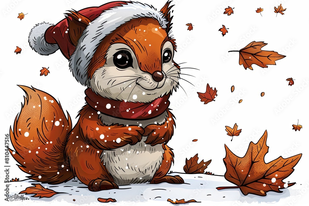 Cute Seasons: Cartoon Clip Art Set Illustrating the Four Seasons Stock ...