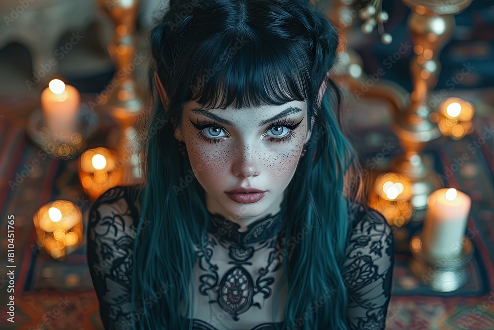 Darkly Enigmatic: Captivating Vampire Portrait with Black Hair and Pale ...
