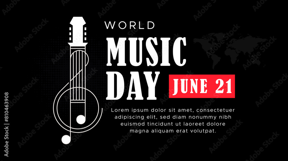 music day. world music day celebration vector design template. June 21 ...