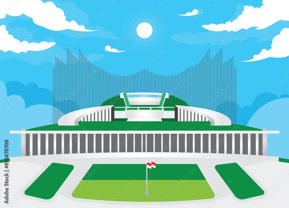 Vetor de IKN Nusantara, New Capital City of Indonesia. Design of the ...