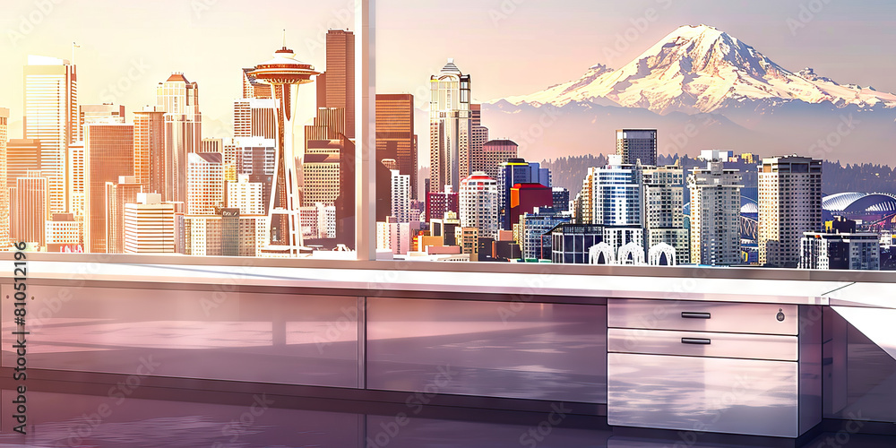 Seattle City Desk: An urban-inspired workstation with a sleek L-shaped ...