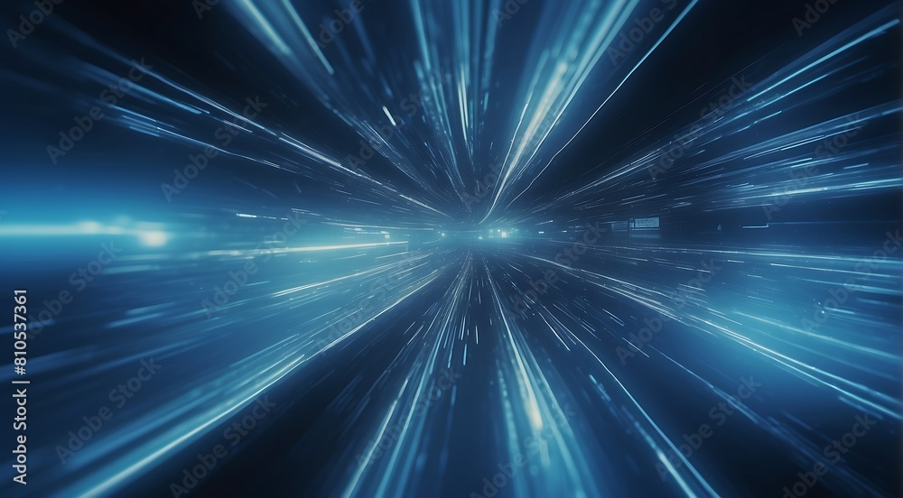 Abstract blue light rays speed motion blur background, speed and motion ...