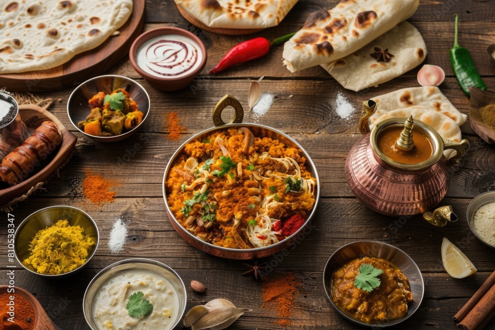 India Day celebration captured with cultural symbols on a wooden ...