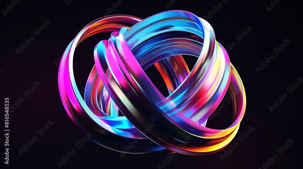 Rotating geometric shapes, motion effect, 4K, hyperrealistic, side ...