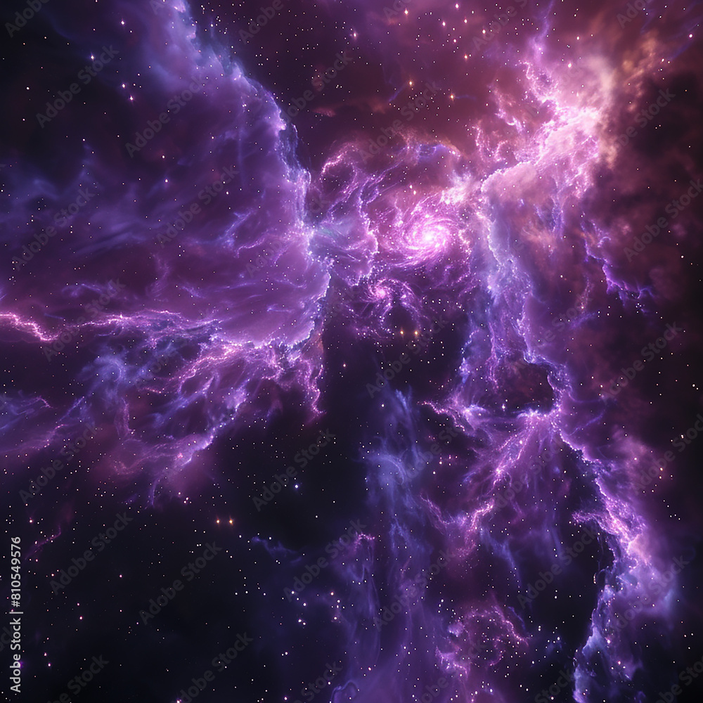 3d rendered photos of dark purple neon nebula in outer space, dark matter, high detail, unreal ...
