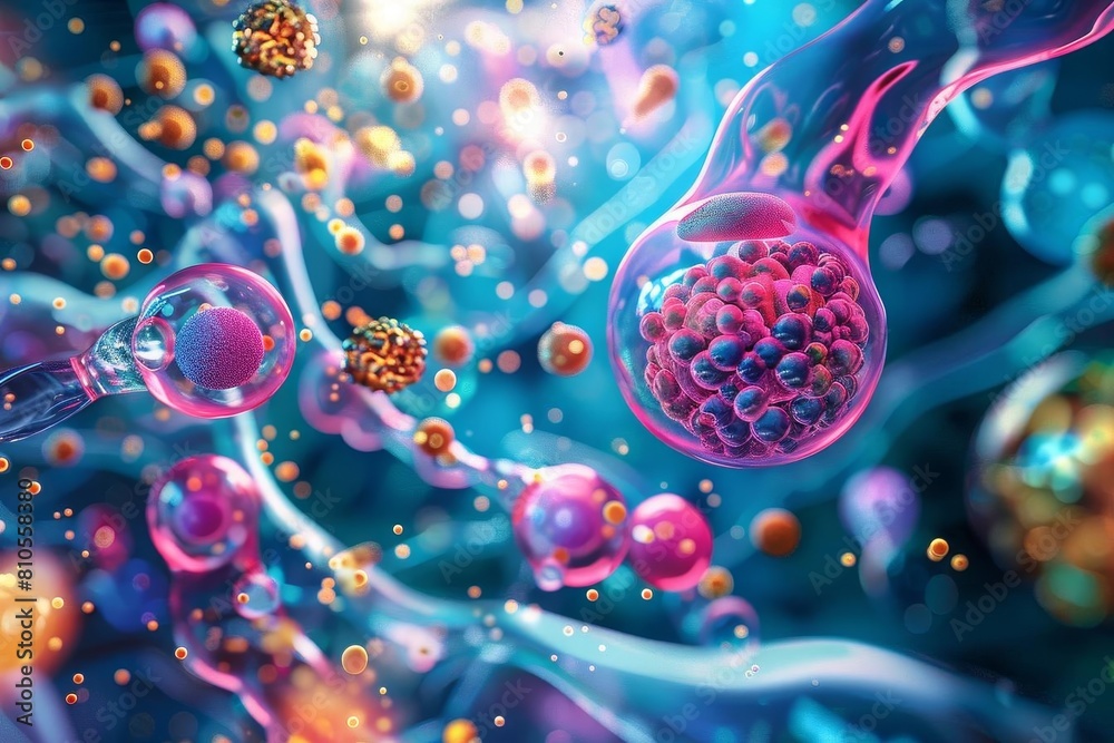 Conceptual visualization of cellular activities and processes Stock ...