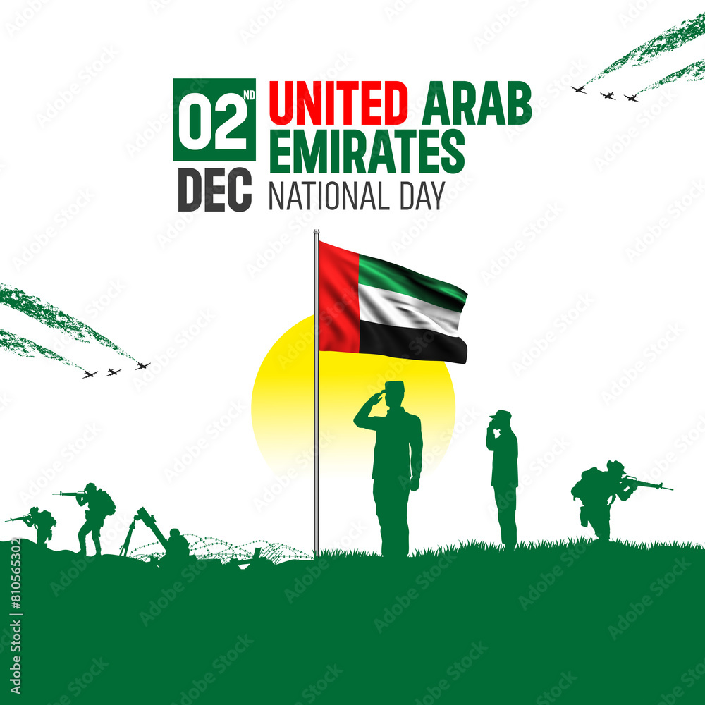 Happy Independence Day! UAE with the the United Arab Emirates flag and ...