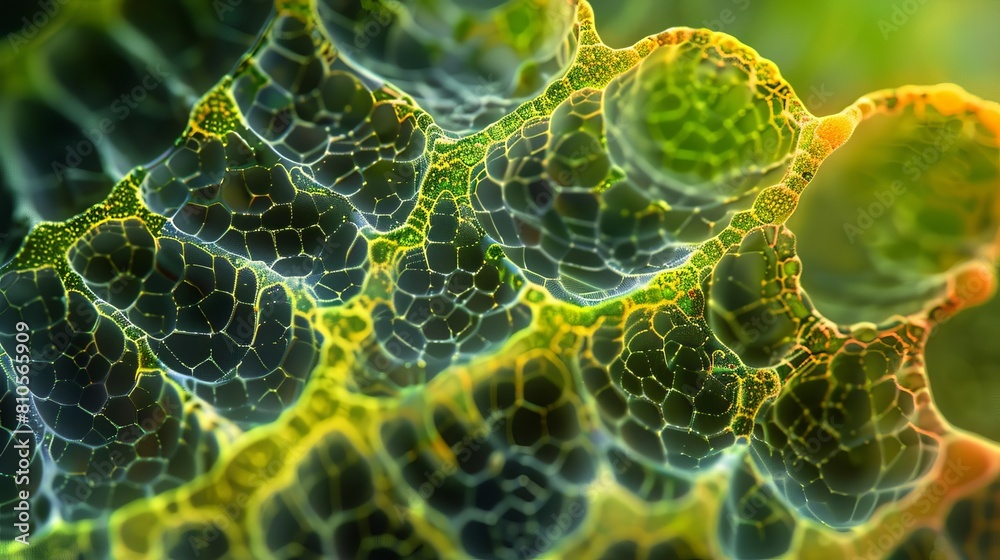 The beauty of photosynthesis in plants shown through a microscopic view ...