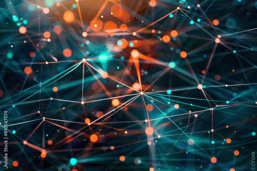 Visualization of digital networks and data flows Stock Illustration ...