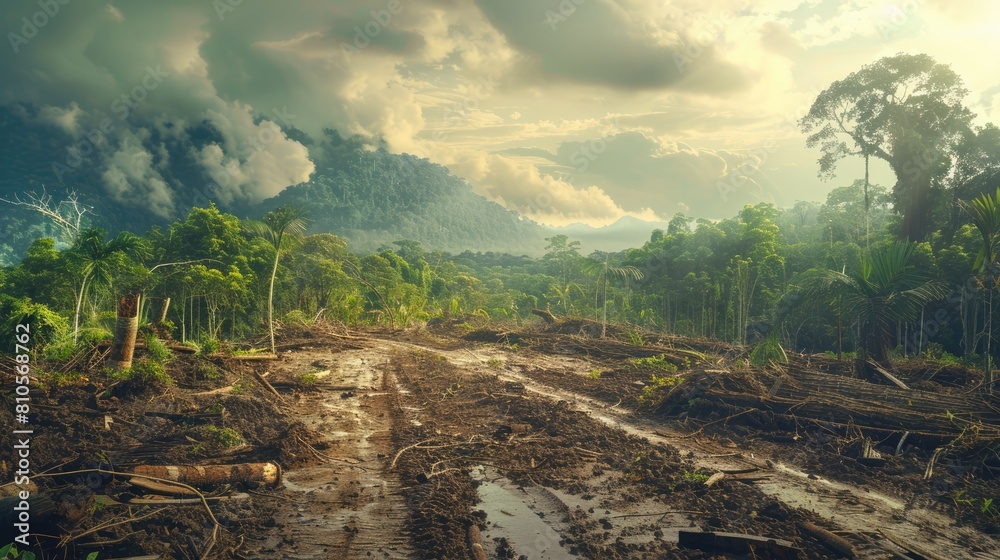 Polluted world. Garbage and waste. Animals suffer from pollution ...