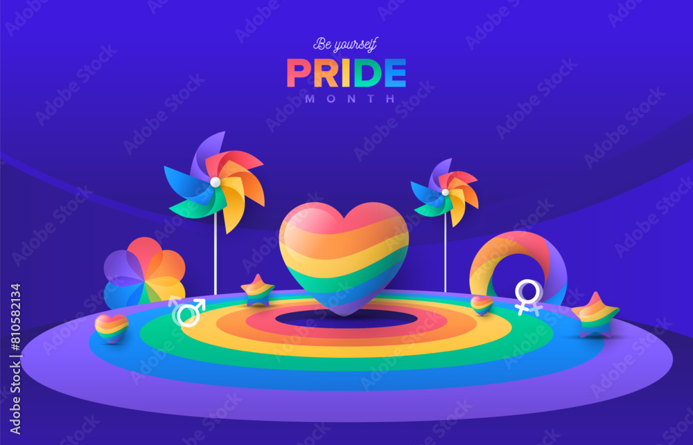 LGBT Pride colourful stage background vector stock illustration ...