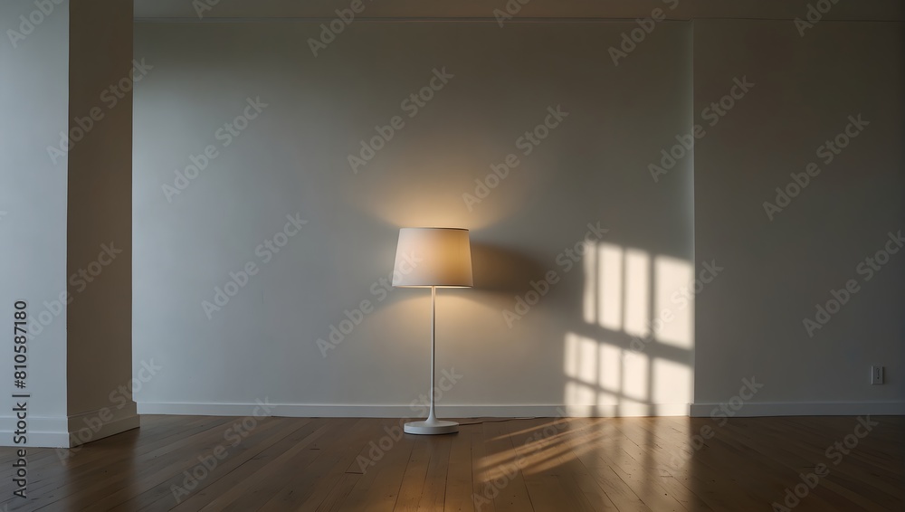 Foto de In a room with nothing but a solitary lamp, its glow casts ...