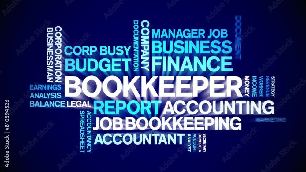 Bookkeeper animated word cloud;text design animation tag kinetic ...
