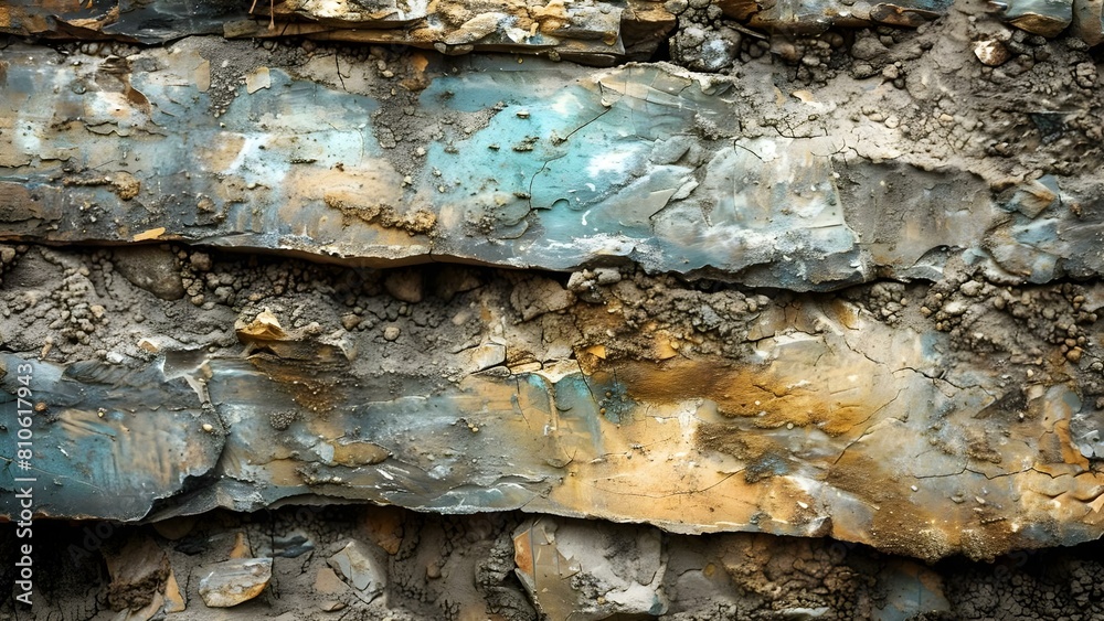 Layered Rammed Earth Wall with a Mix of Natural Earth Tones and ...