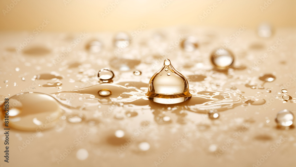 Realistic water droplets on cream color background design wallpaper ...
