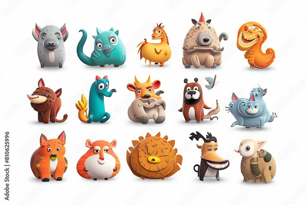 Pictures of various types of monsters, many colors and shapes for ...