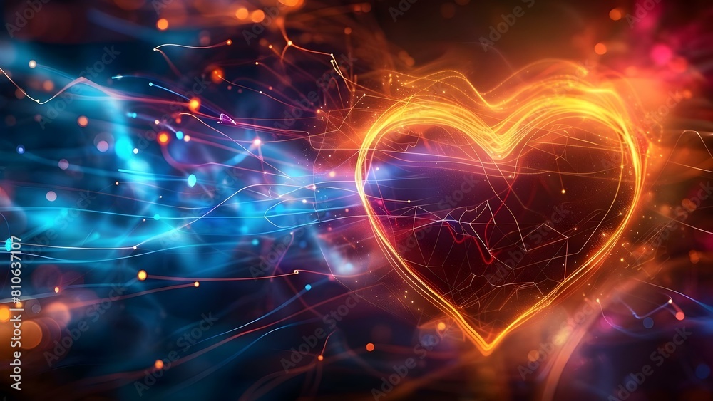 Visualize health data exchange network with blue and yellow virtual ... Visualize health data exchange network with blue and yellow virtual ...