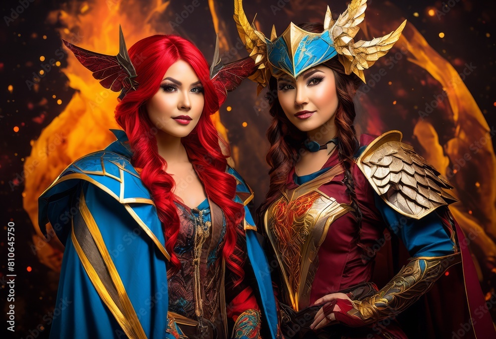 vibrant cosplay portraits fantasy characters come alive, colors ...