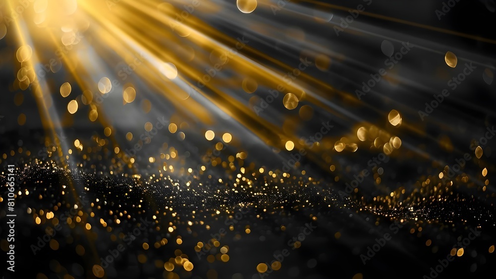 Elegant Background with Golden Light Rays and Bokeh for Award Ceremony ...