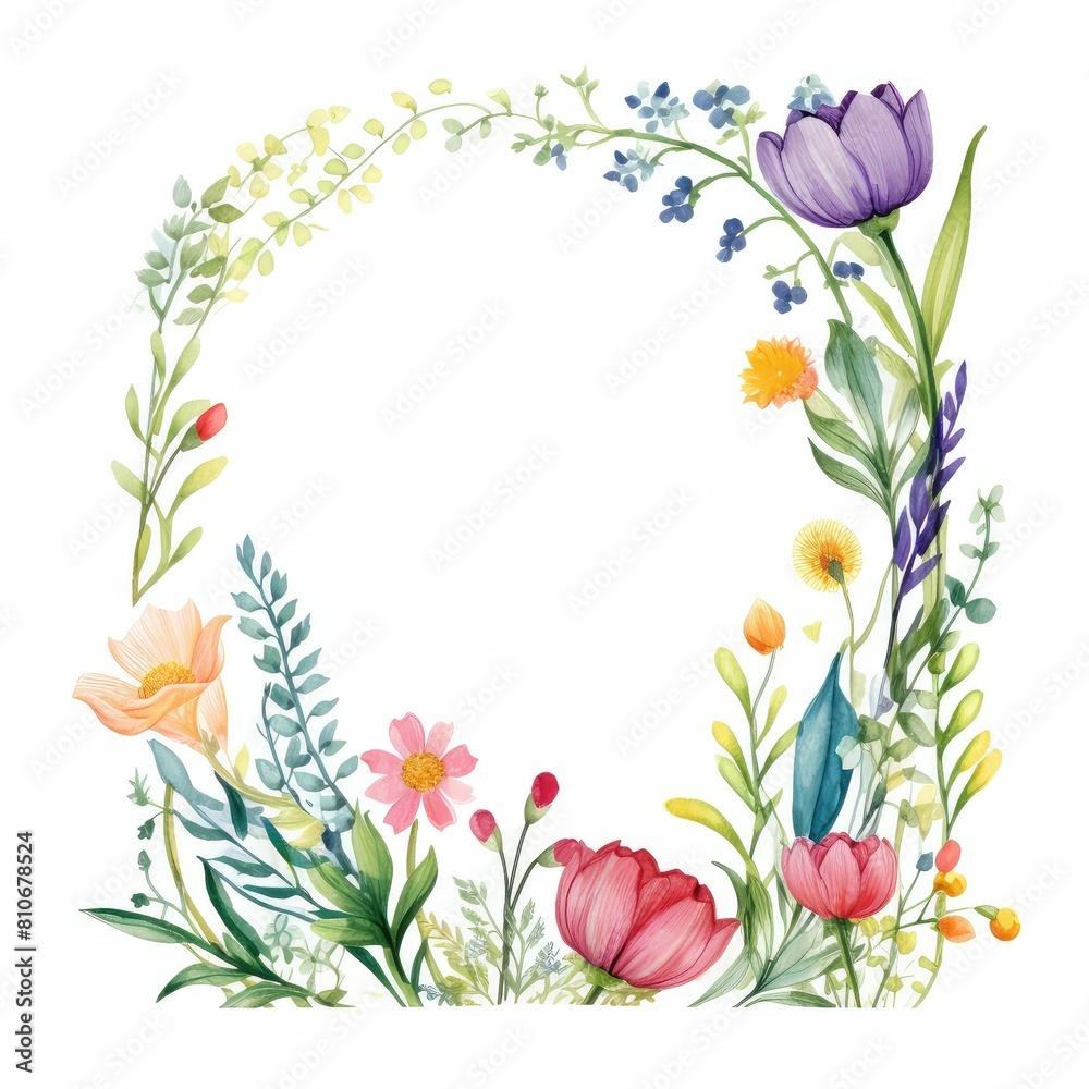 wildflower themed frame or border for photos and text. featuring a mix ...