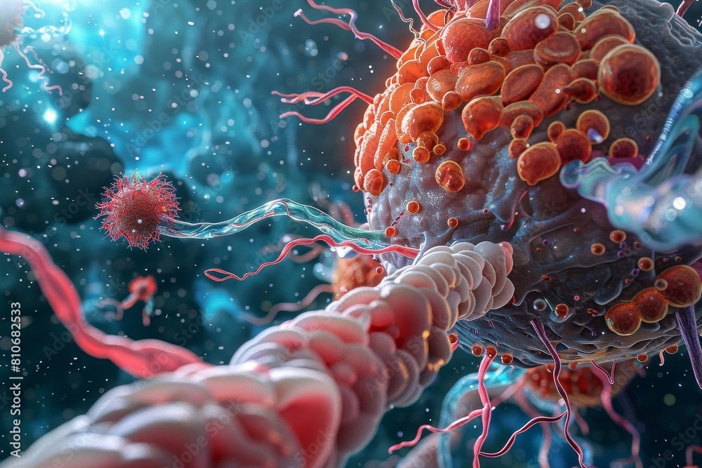 Conceptual visualization of cellular activities and processes Stock ...