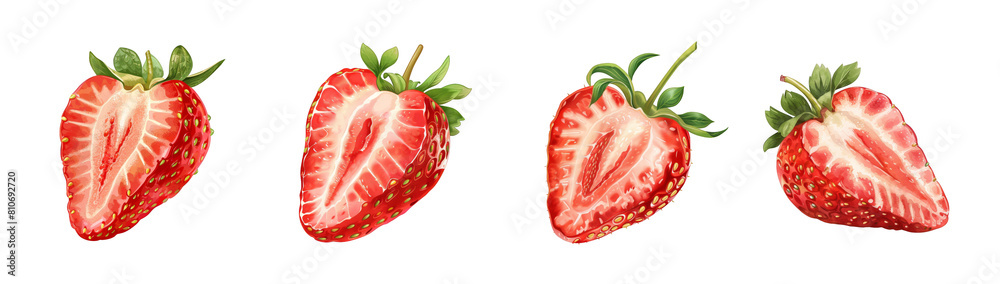 Hand drawn illustration of strawberry isolated on transparent ...