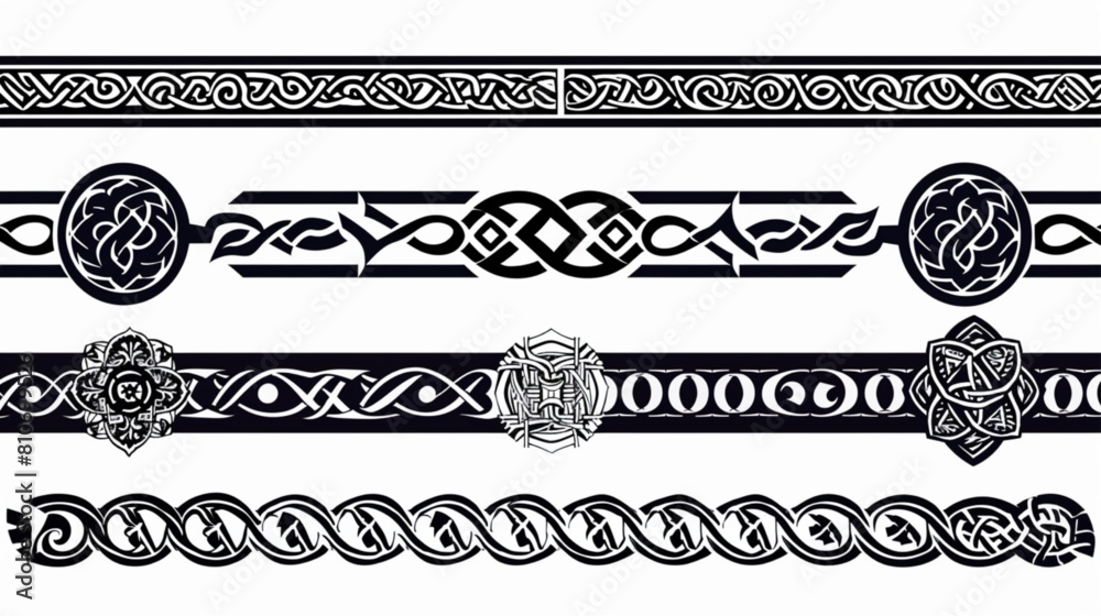 Celtic borders. Seamless vintage border frames with celtic folk knots ...