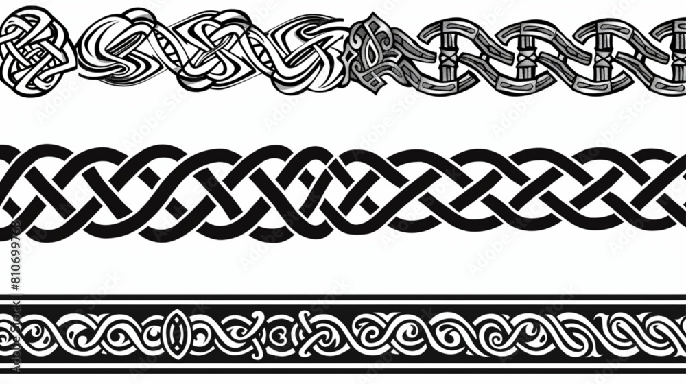 Celtic borders. Seamless vintage border frames with celtic folk knots ...