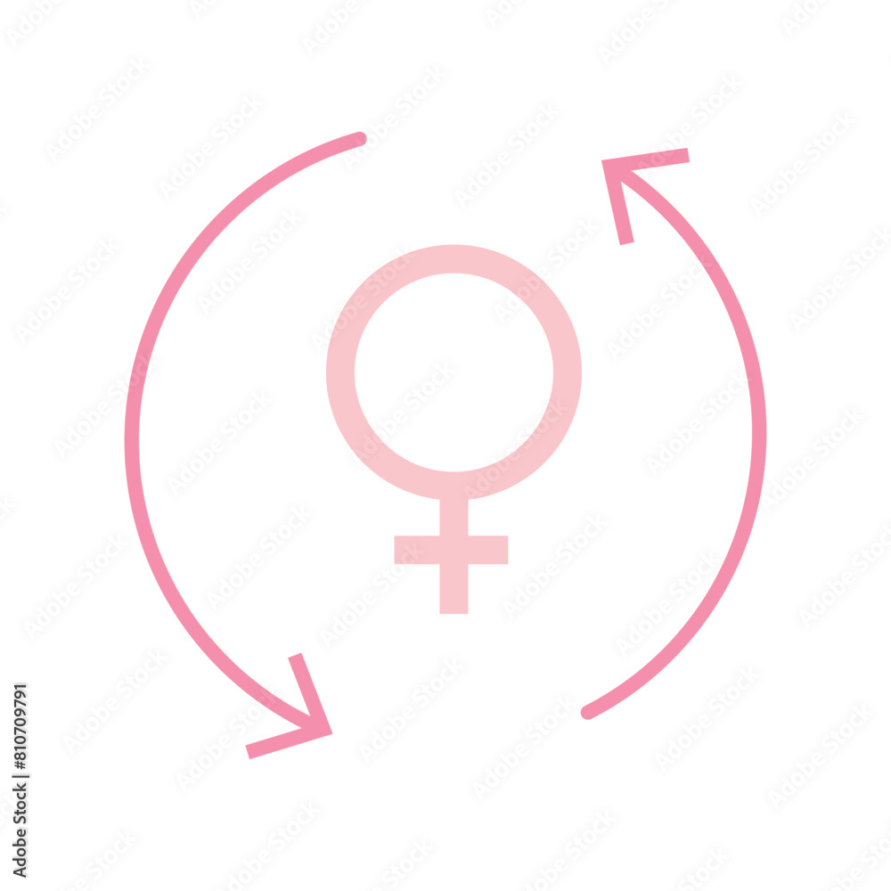 Menstruation icons set. Monthly menstrual cycle, thin line design ...