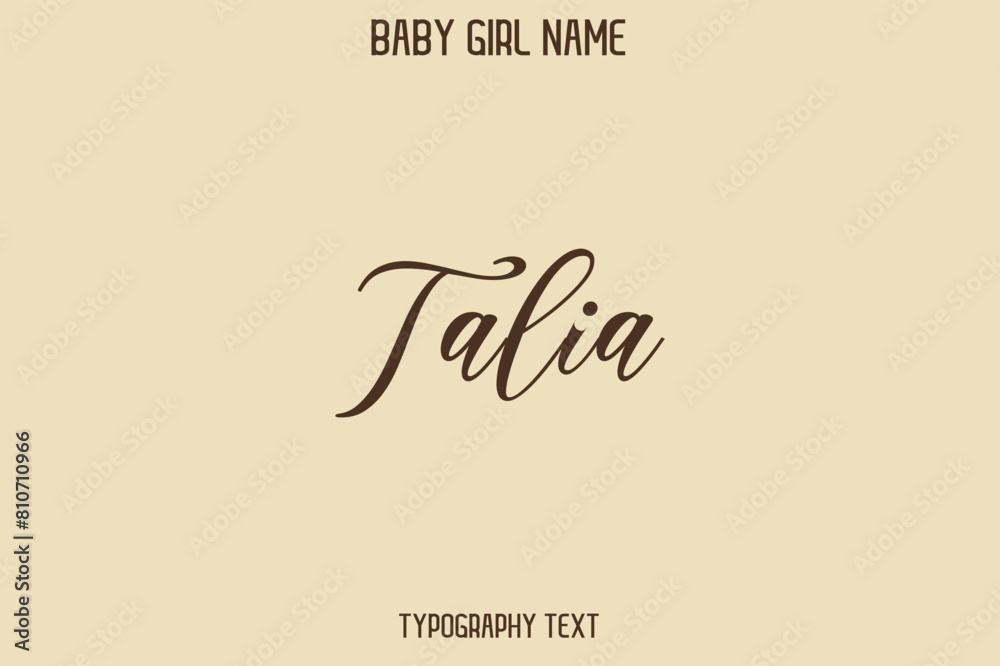 Talia Baby Girl Name - Handwritten Cursive Lettering Modern Typography ...