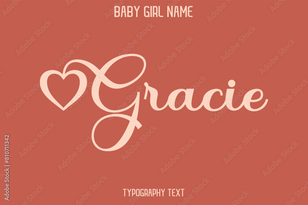 Gracie Woman's Name Cursive Hand Drawn Lettering Vector Typography Text ...