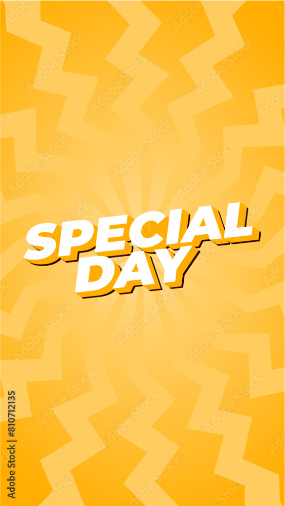 Special day. Text effect in 3D style. portrait orientation Stock Vector ...