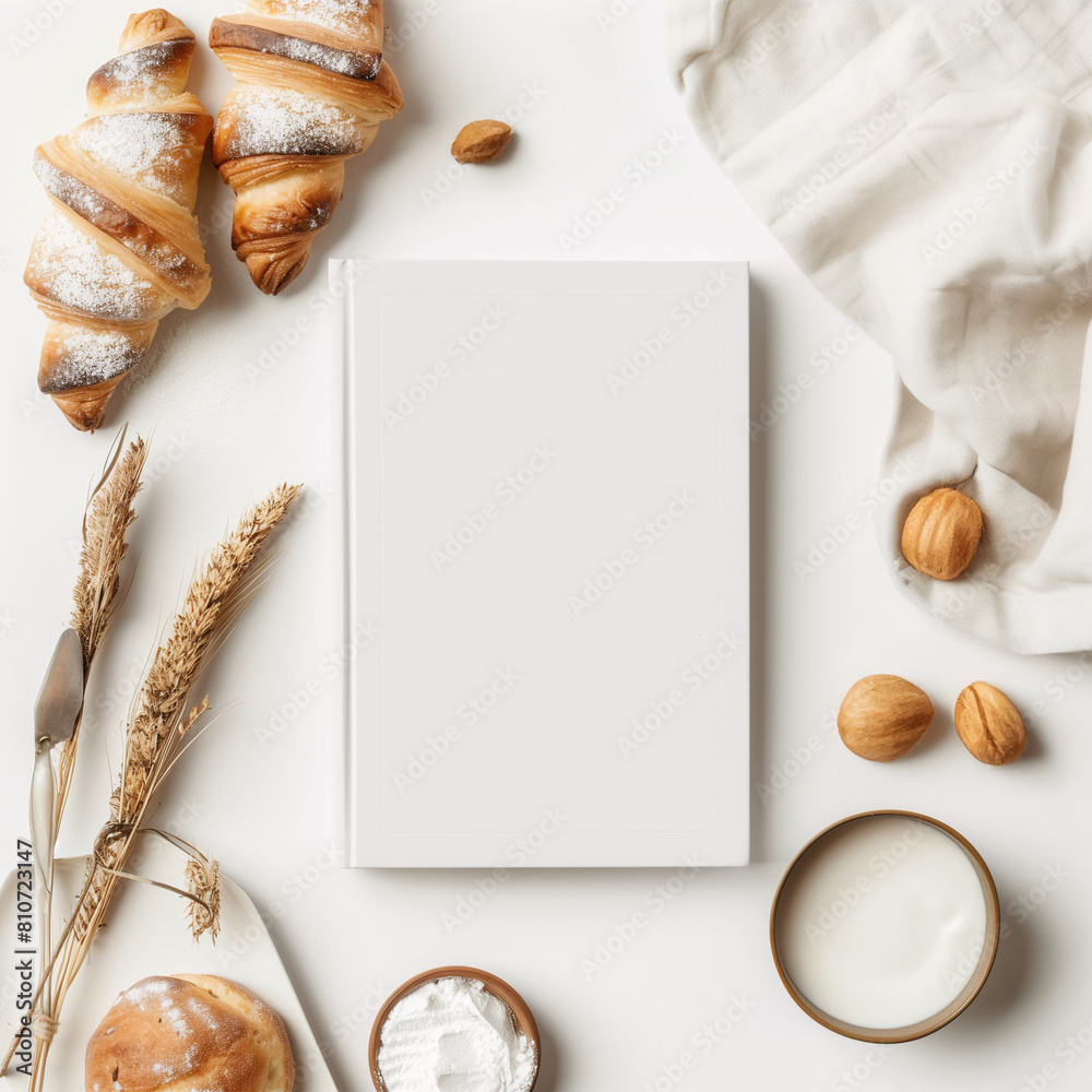 Mockup of a new book with blank white cover in modern neat style on a ...