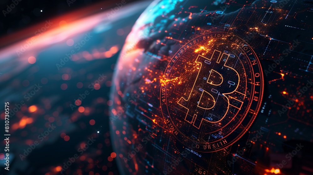 Global technology vista: a 3d illustration of earth from space ...