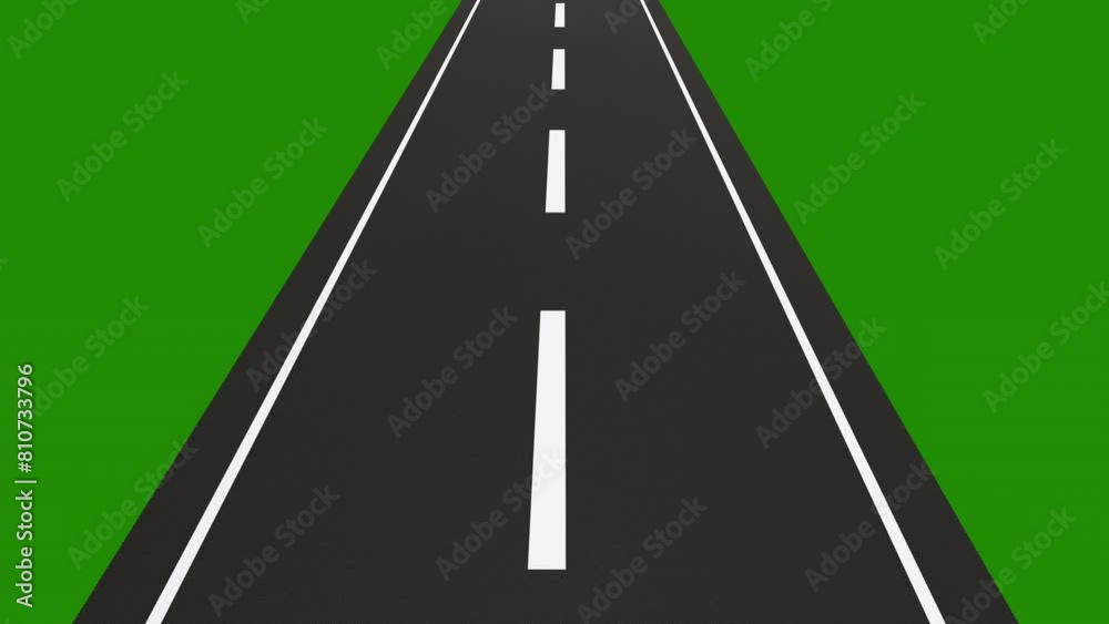 Long Road animation looped on green background. Full Hd. 4K Stock Video ...