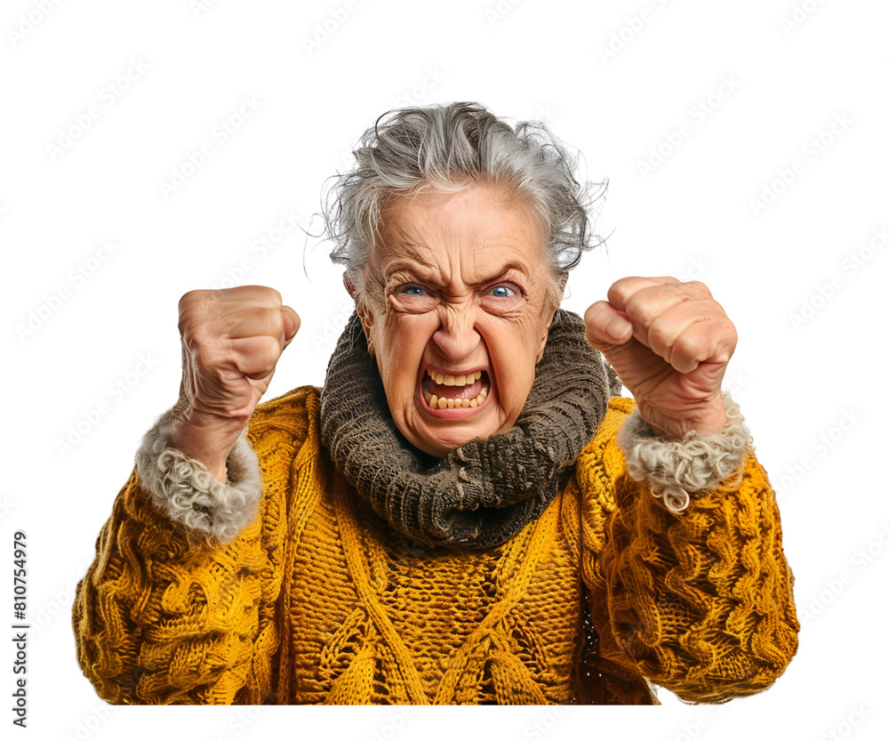 An old woman angry isolated on white transparent background, PNG File ...