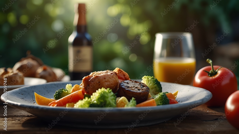 World food safety day with a vibrant outdoor feast, mixed vegetables ...