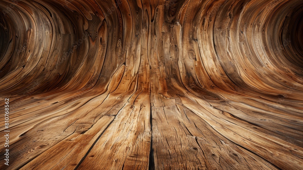 Expansive three-dimensional panorama of oak wood with grain texture ...