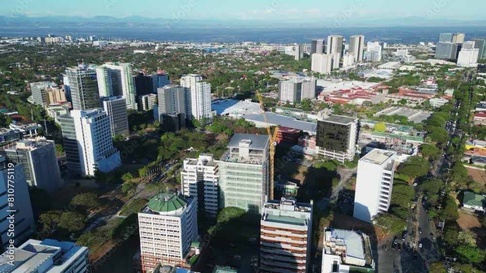 Construction Crane At Business Park In Daytime. Alabang, City Of ...