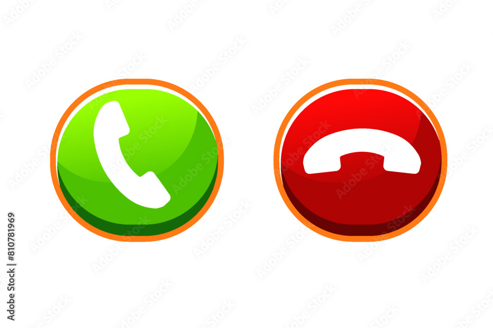 Red and green yes no buttons icon isolated. Answer and decline symbol ...